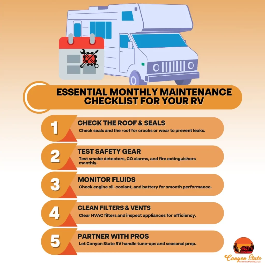 Canyon State RV & Camper Shell | Monthly RV Maintenance Tips